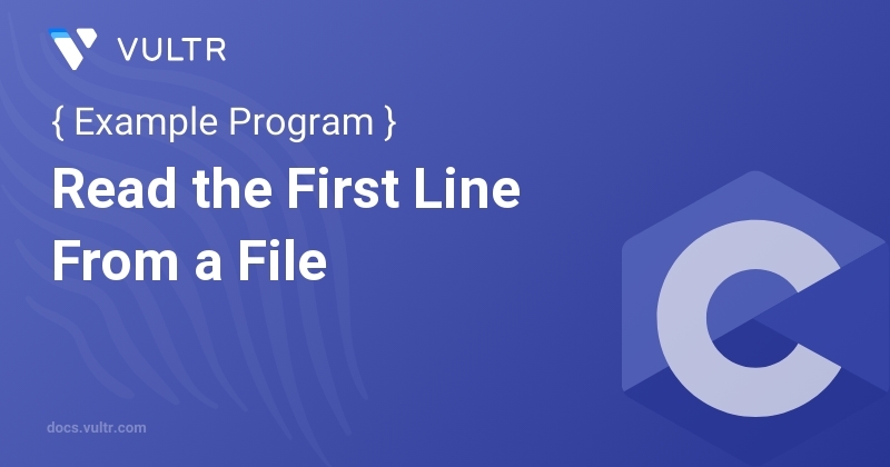 C Program to Read the First Line From a File | Vultr Docs